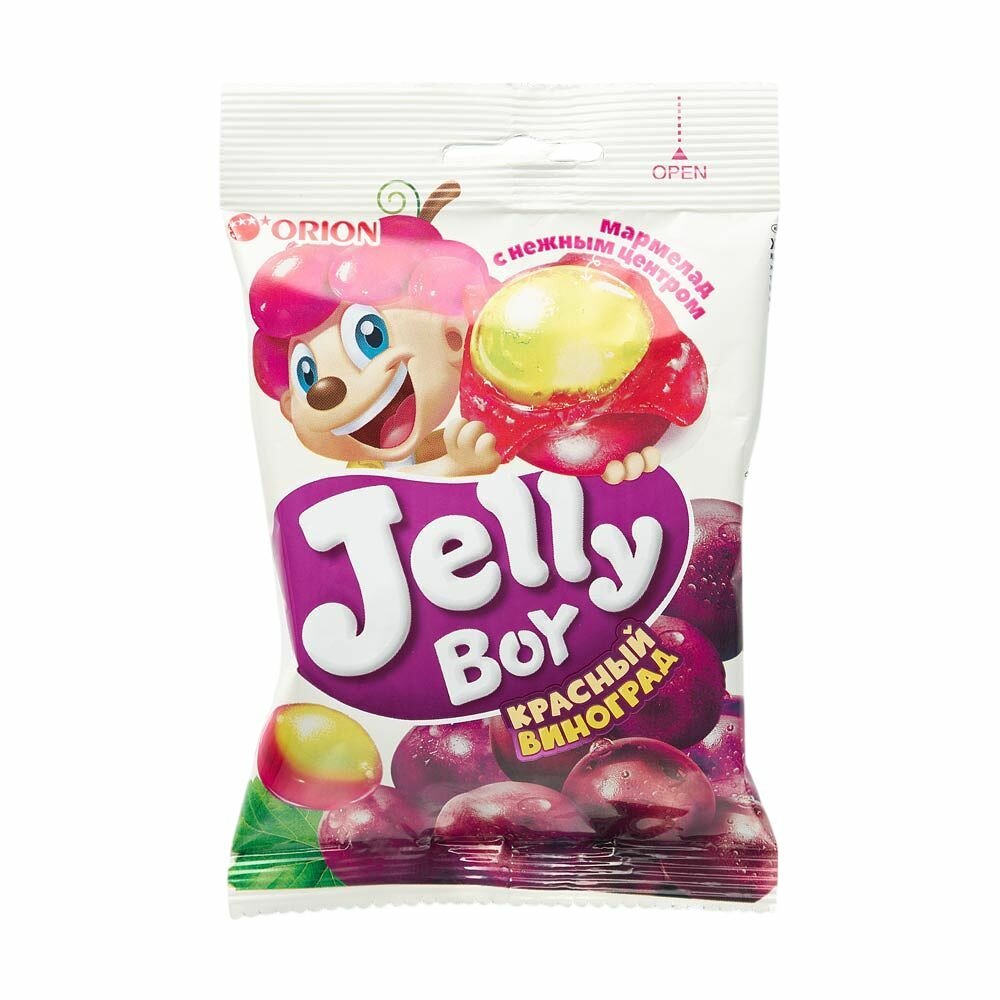 Orion Жевательный мармелад, Jelly Boy, Красный виноград, 66 г