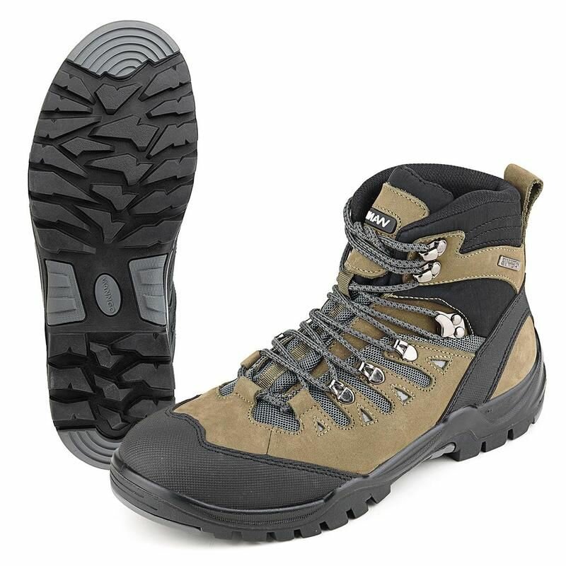 Ботинки треккинговые мужские WG2-19-NT ПУ-резина натуральная кожа хаки/черные размер 42