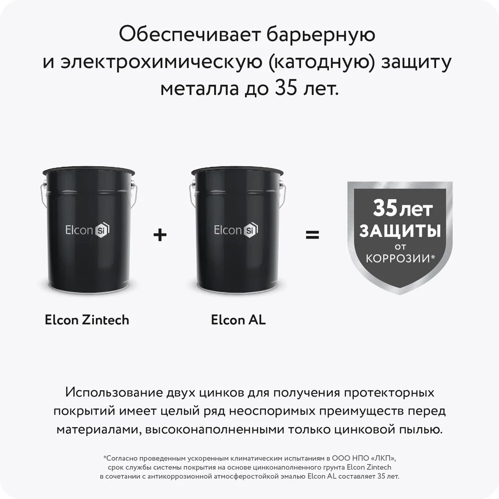 Состав для холодного цинкования/цинковая краска/цинковая грунтовка/грунт по металлу Elcon Zintech 96 1кг 00-00004043 — фото 1
