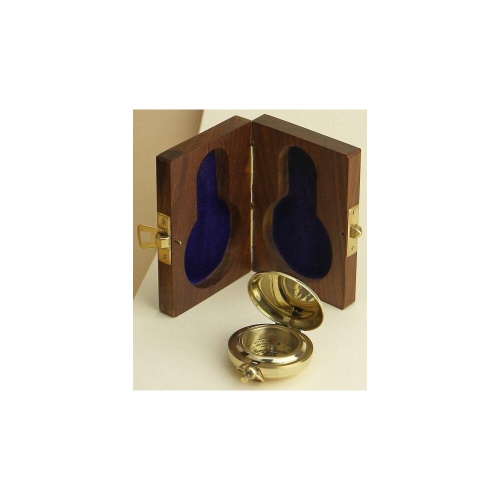 Nautical TN-24-4438-B Карманный компас в деревянном футляре, nautical