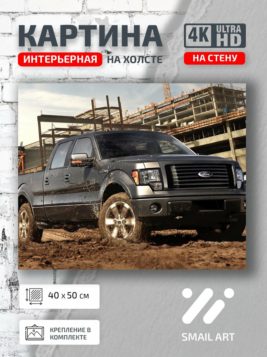 Картина на холсте интерьерная 40 на 50 на стену Грязи Car для кабинета авто дизайн интерьер