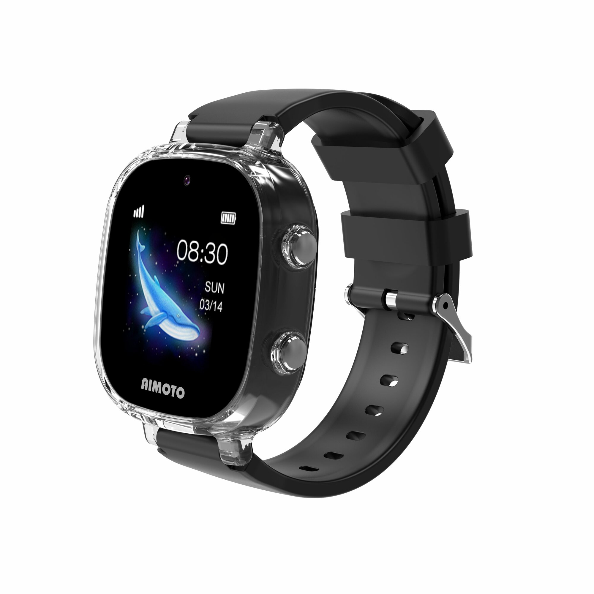 AIMOTO Crystal Умные детские часы 4G с влагозащитой. Цвет: черный