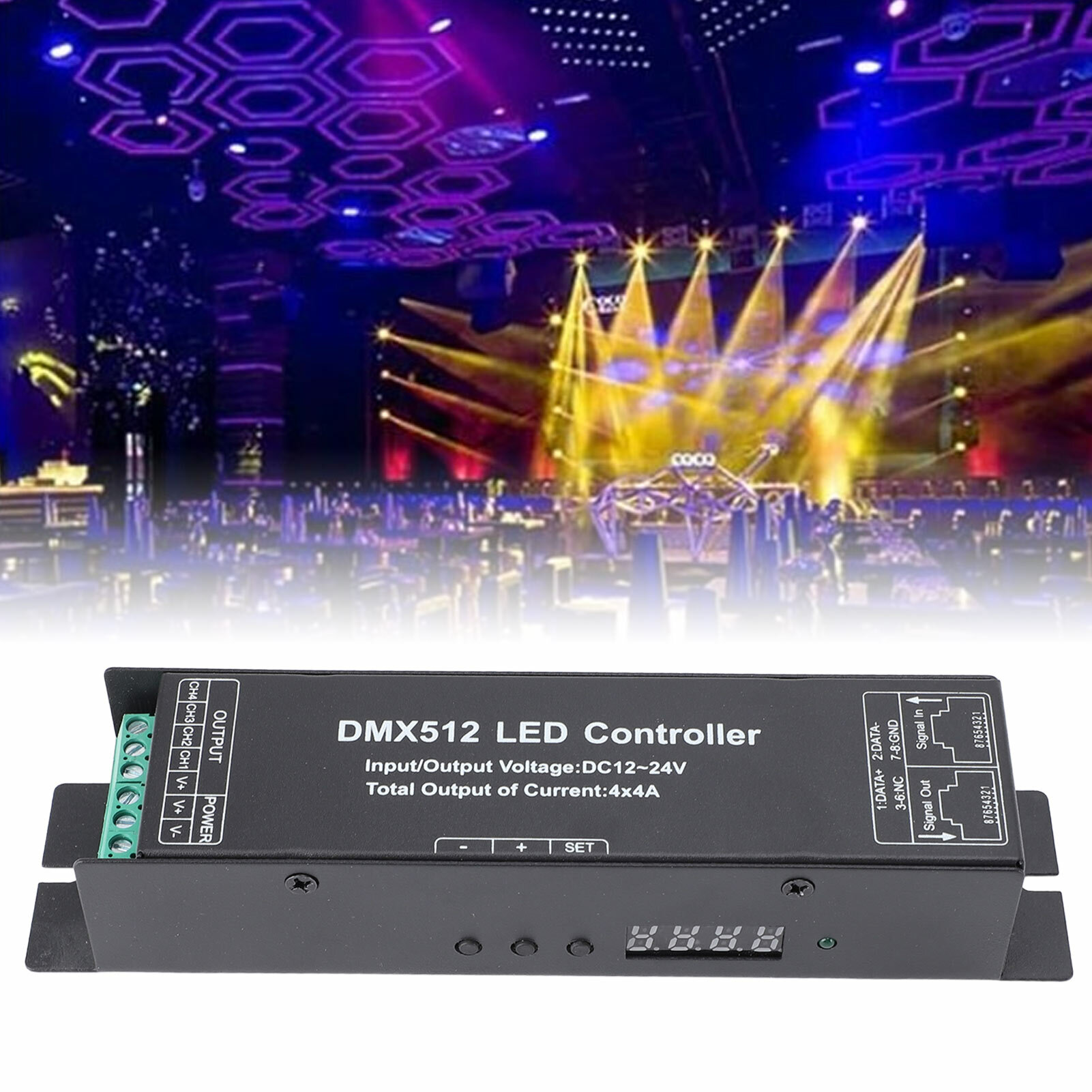 Постоянное напряжение DMX512 декодер светодиодный контроллер 4 канала постоянного тока 12 В 24 В для светодиодной ленты сценического освещения