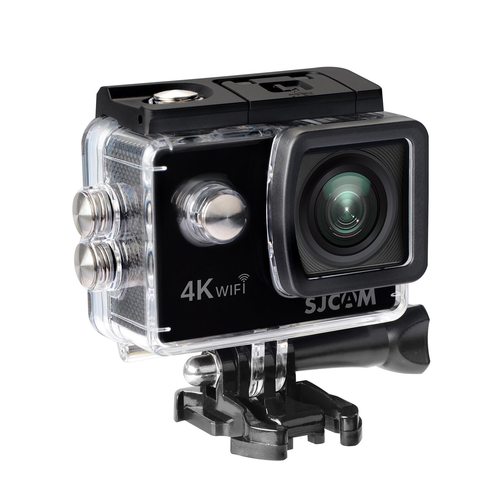 SJCAM SJ4000AIR 4K HD экшн-камера с 2-дюймовым IPS экраном, 16 МП, углом обзора 170°, водонепроницаемая до 30 м, поддержка Wi-Fi соединения с водонепроницаемым корпусом и адаптерами.