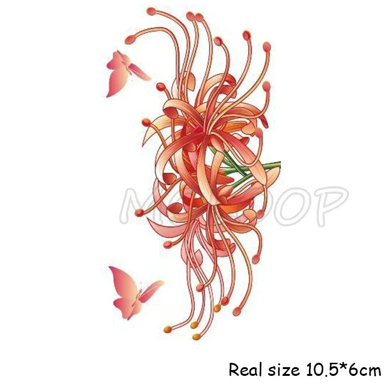 Временная тату-наклейка, чернила, красный паук, змея, лилия, маленький цветок, водостойкая поддельная тату, ручная Татуировка для женщин, девочек, детей 2
