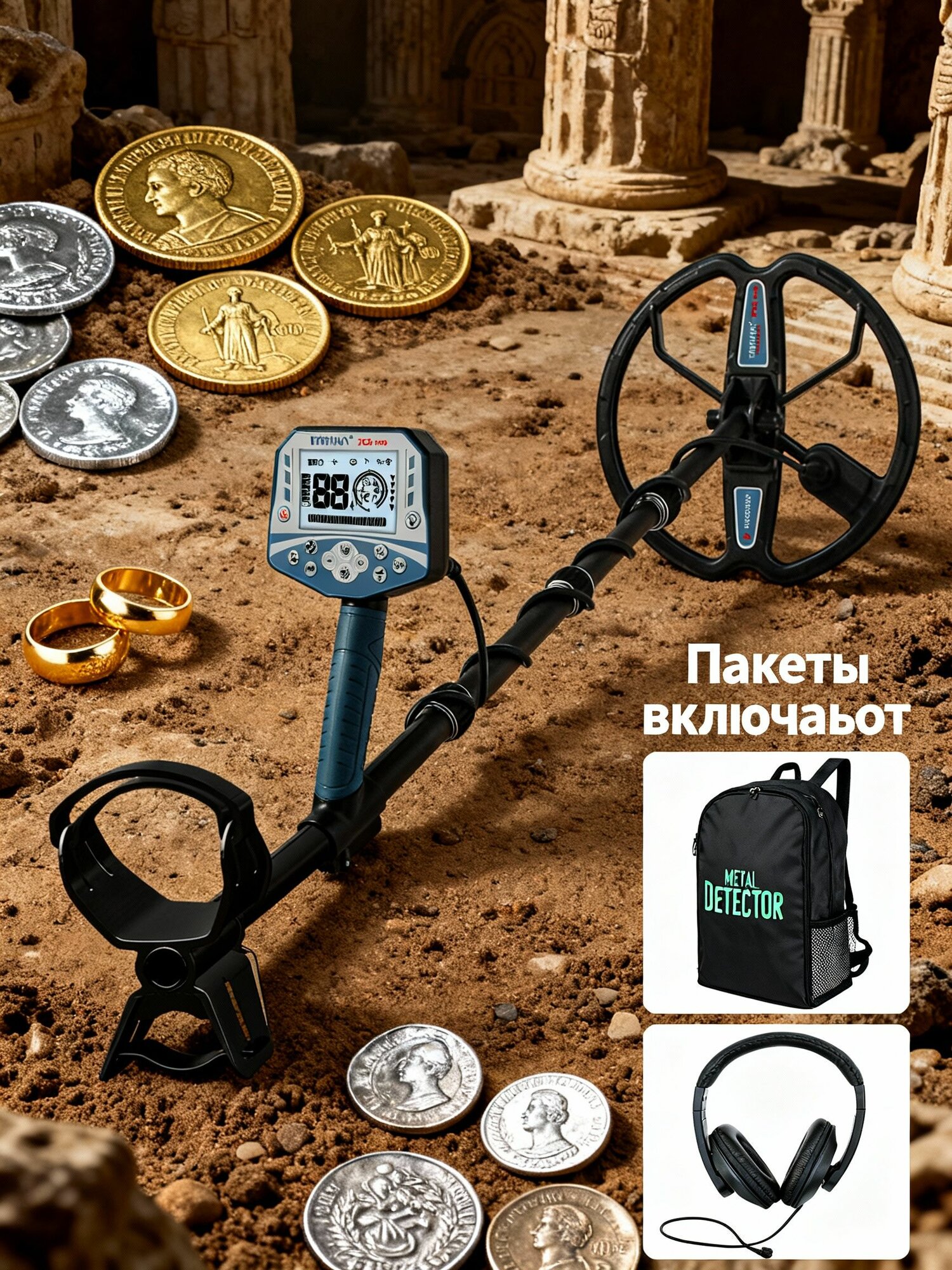 Портативный металлоискатель Tianxun TX 705 Глубина катушки DD 140 сантиметров