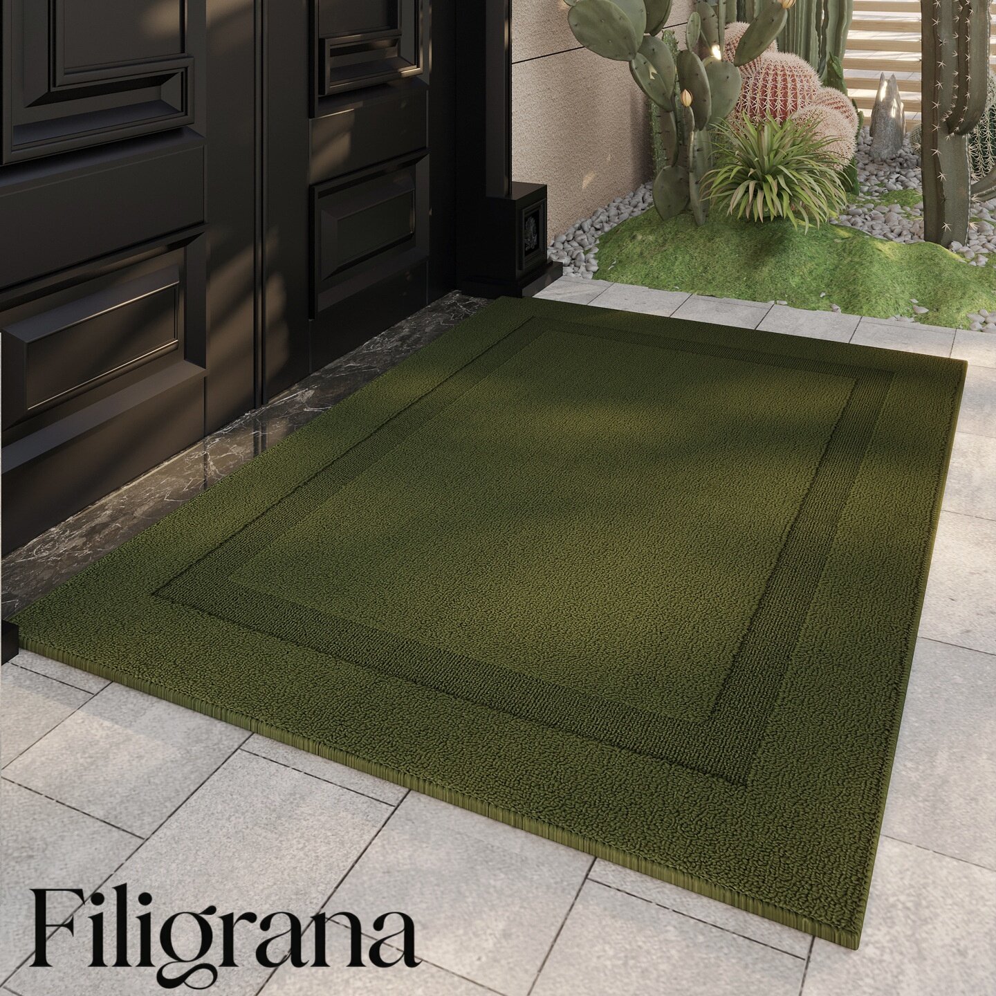 Придверный коврик Filigrana: устойчивый к пятнам, пыли, песку и скольжению.50cm*80cm