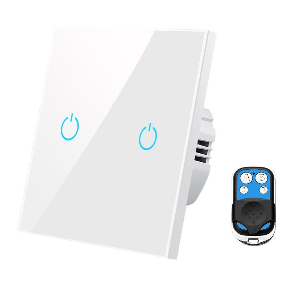 Умный диммер-выключатель с дистанционным управлением, черный, Слоновая кость - Два открытых