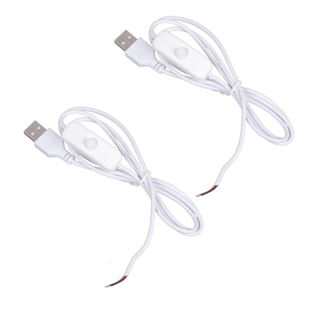 USB A — 2 контакта с выключателем, Белый - 1.5m