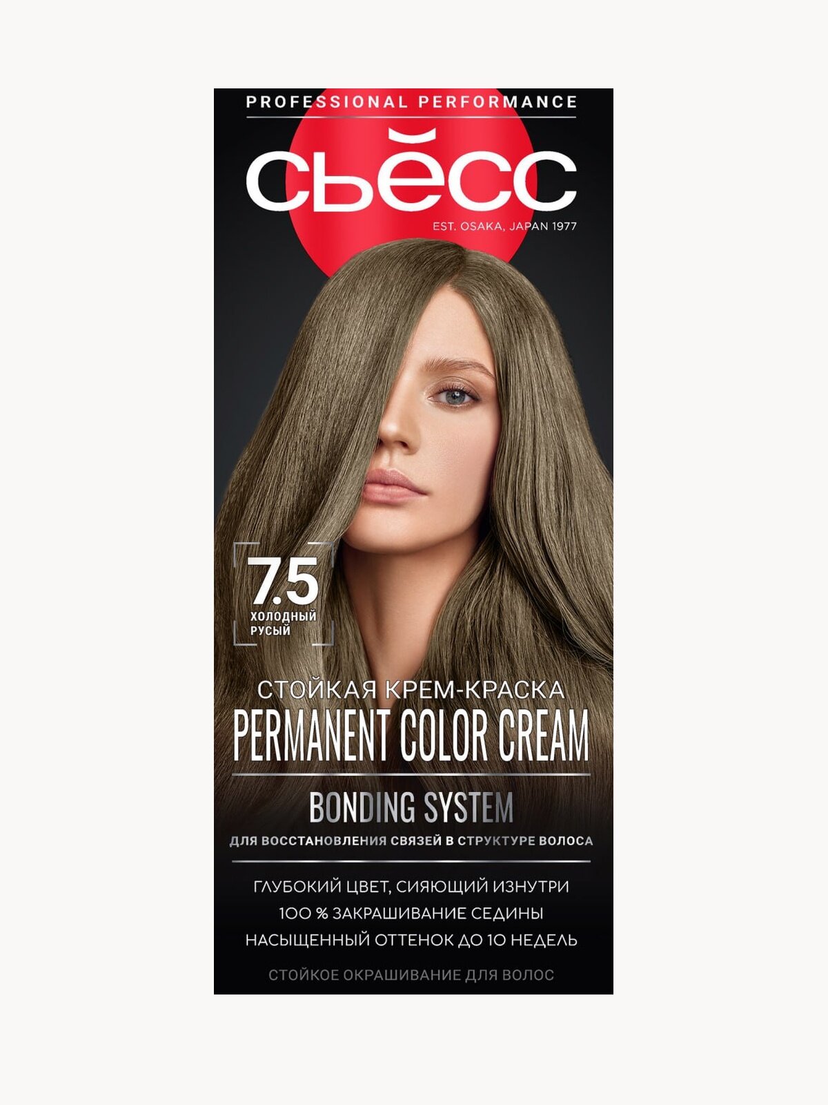 Сьёсс Стойкая профессиональная крем-краска для волос 7-5 Холодный русый, 115 мл