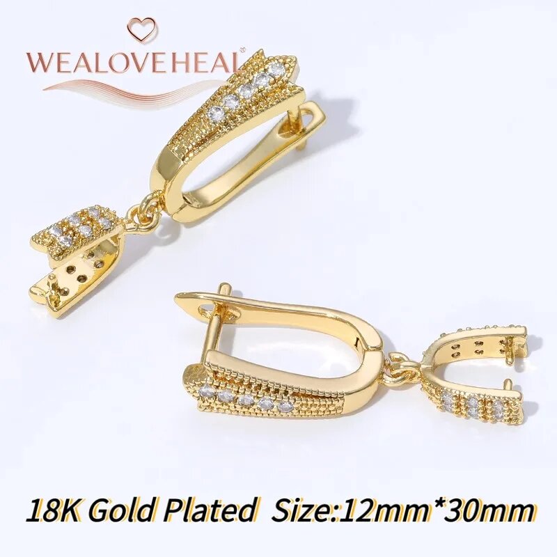 Золотые серьги-клипсы WEALOVEHEAL 18K Gold Plated