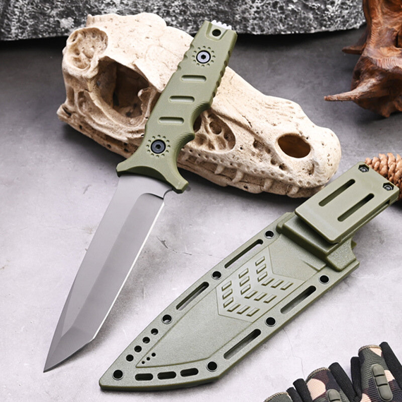 Новый нож с прямым лезвием для активного отдыха, тактический нож для кемпинга из высокопрочного материала, портативный нож для выживания.