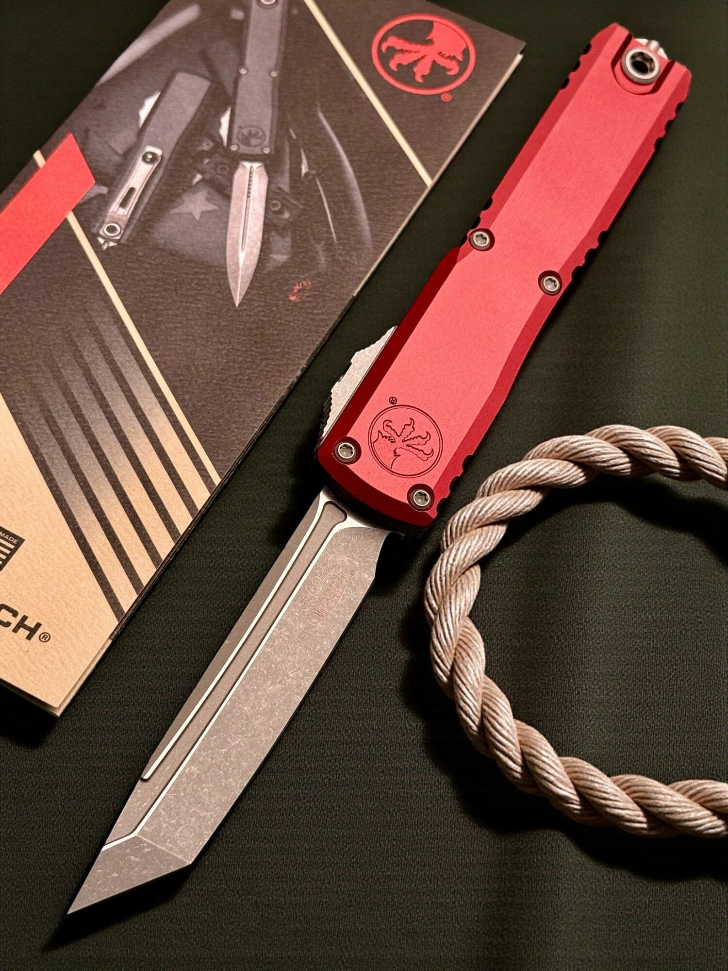 Нож складной MicroTech MCT1123410APMR Ultratech Gen IV, Apocalyptic Blade, Merlot Handle