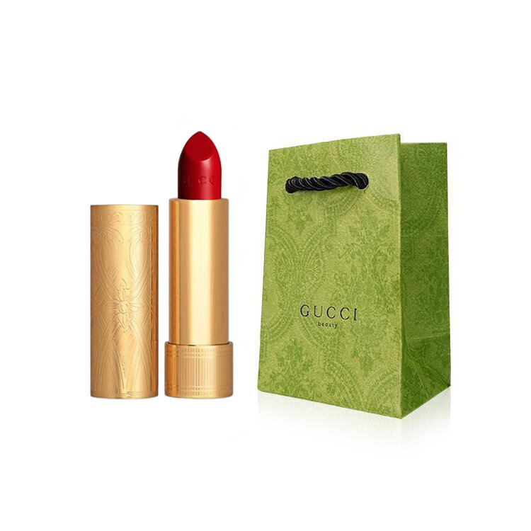 Помада женская GUCCI Golden Tube, золотая, в подарочной сумке, легко наносится