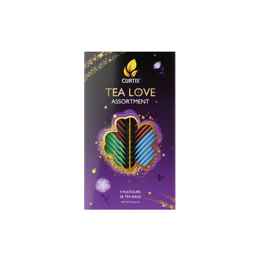 Чай Curtis "Tea Love Assortment"/Кертис"Чайный набор с любовью", ассорти пакет 36 сашет цветок