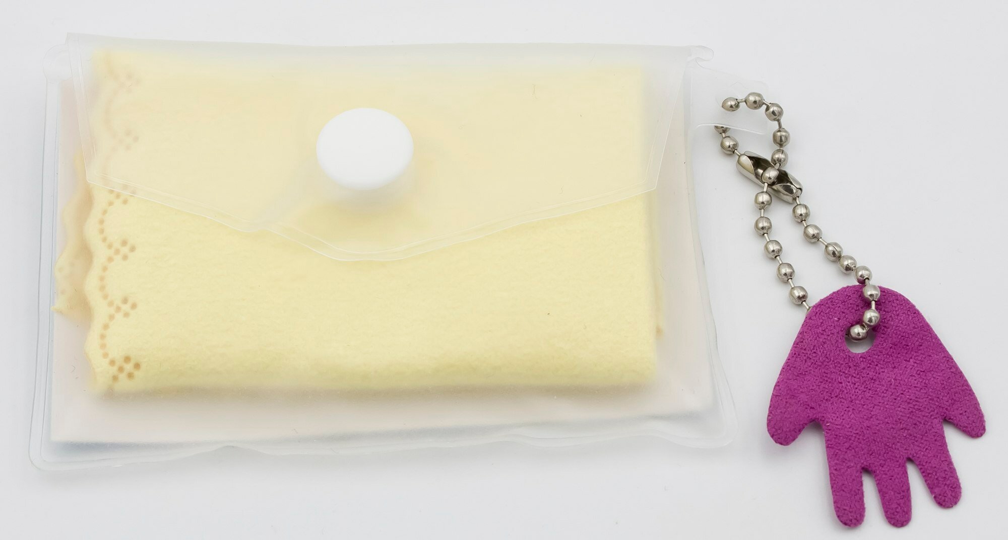 Салфетка из микрофибры для ухода за очками и оптикой с чехлом, желтая