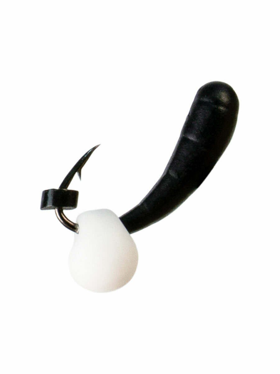 Мормышка безнасадочная (безмотылка) для летней и зимней рыбалки Уралка "Левша-НН", 0,3 г, Drops белый, крючок Kumho №2, чёрный / 3 шт.