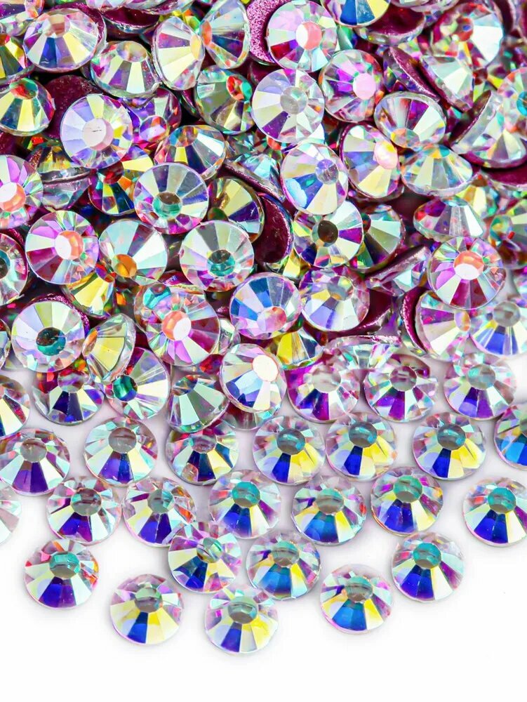 1440 штук Rose Bottom Crystal AB SS6 Стразы клеевые холодной фиксации для лица, макияжа, одежды