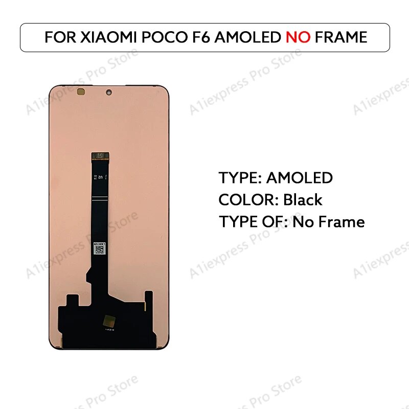 6,67 "AMOLED ЖК-дисплей для Xiaomi Poco F6 5G 24069PC21G 24069PC21I дигитайзер сенсорного экрана в сборе ЖК-дисплей с запасными частями в рамке