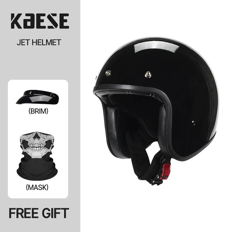 Новейший индивидуальный узор в стиле ретро с открытым лицом 3/4, Черный, М, Bright Black