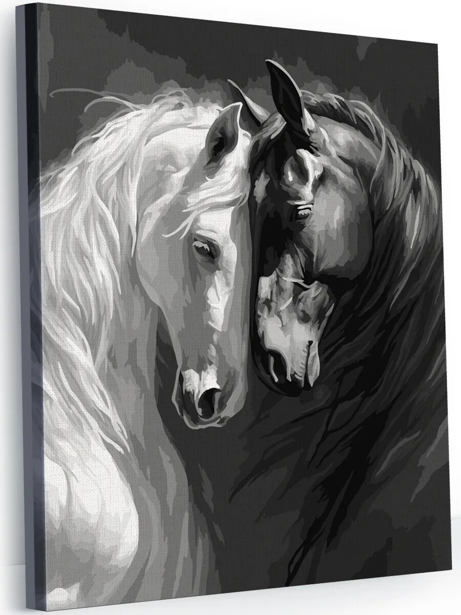 Пара лошадей Картина по номерам на холсте 40х50 см
