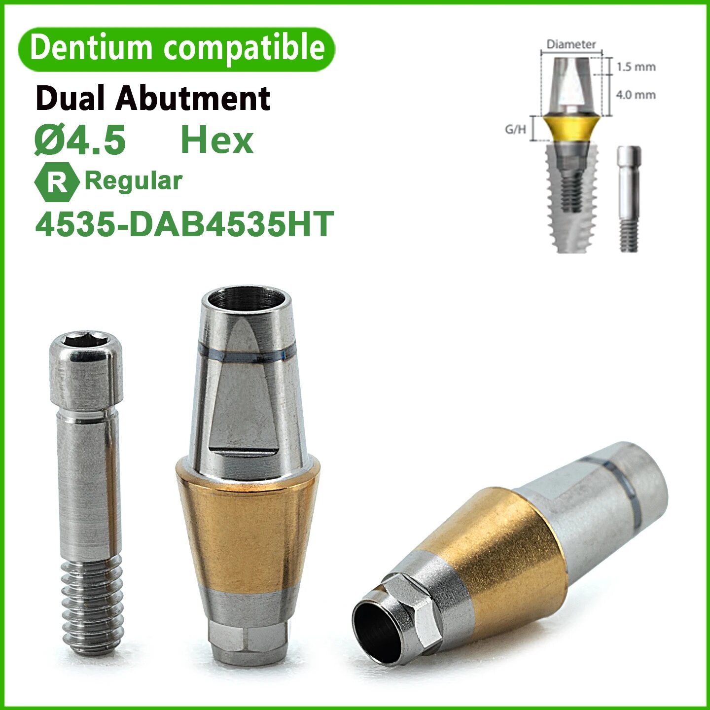 Дентиум Супер Лайн Титановый Абатмент D4.5 4535 DAB4535HT