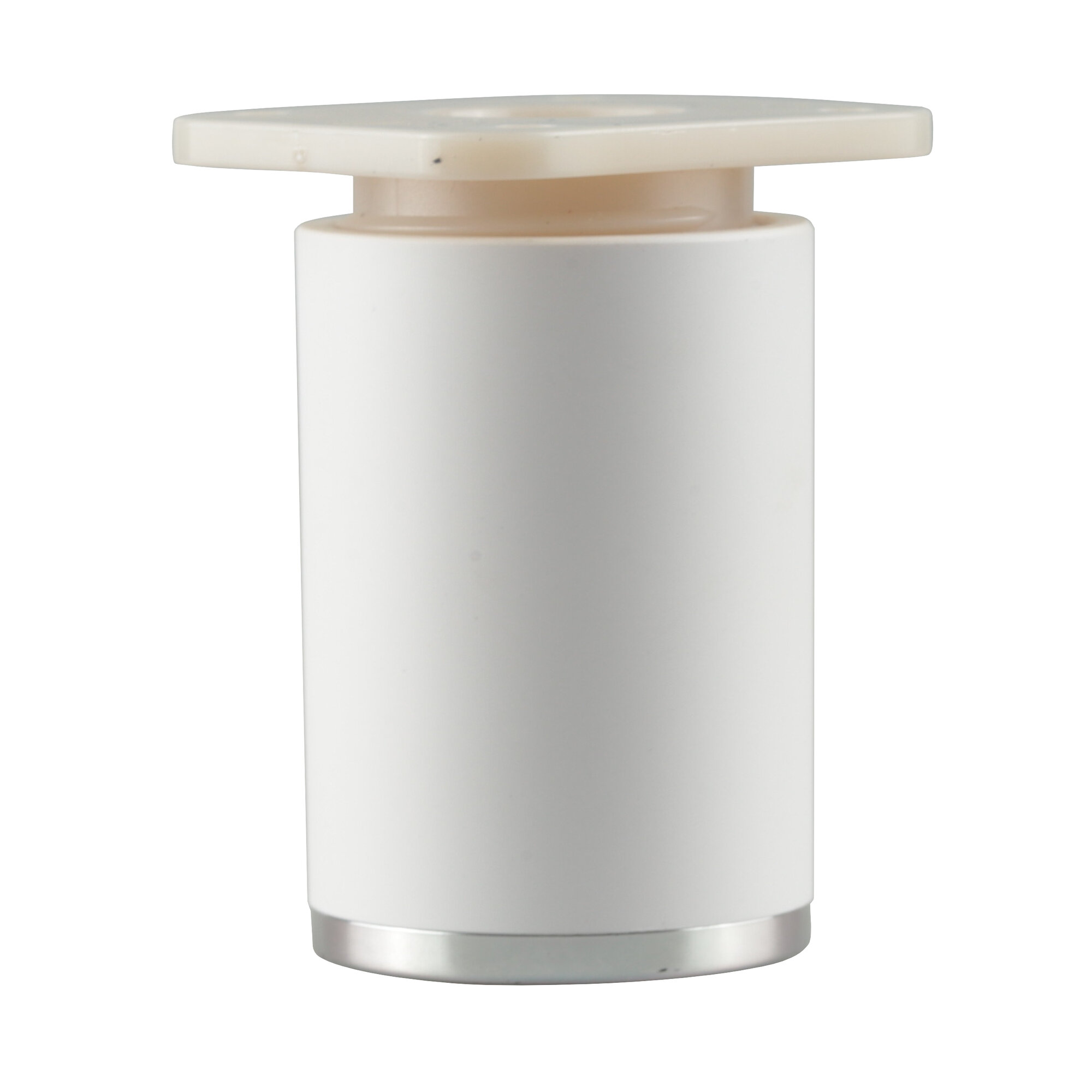 Ножка круглая 37х60мм пластик белый/хром