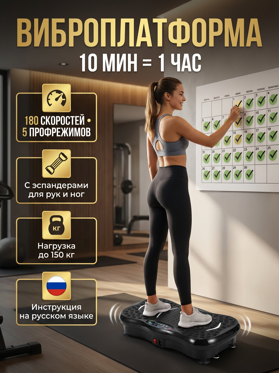 Виброплатформа для похудения до 150кг тренажер для дома c дистанционным управлением