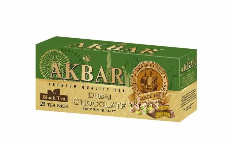 Akbar Dubai Chocolate чёрный 25 пак. 1,5 г, 1 уп