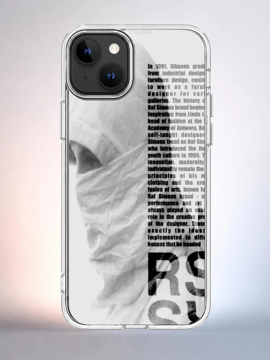 Чехол iPhone 14 Raf Simons силиконовый прозрачный