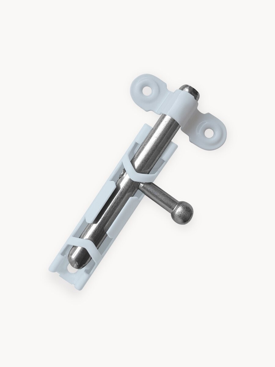 Шпингалет на дверь/ задвижка дверная/ шпингалет на дверь, окно/ задвижка на дверь, 64 мм, саморезы, белый