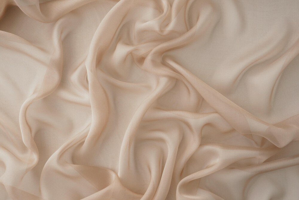 Ткань шифон цвета спелой пшеницы, ширина 1.38 м