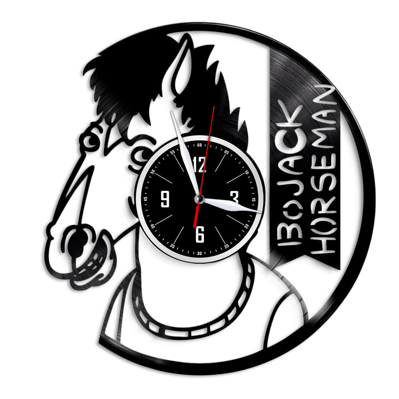 Конь БоДжек - настенные часы из виниловой пластинки
