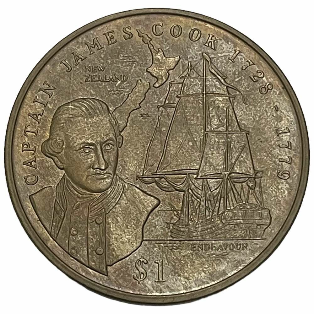 Либерия 1 доллар 1999 г. (Капитан Джеймс Кук)