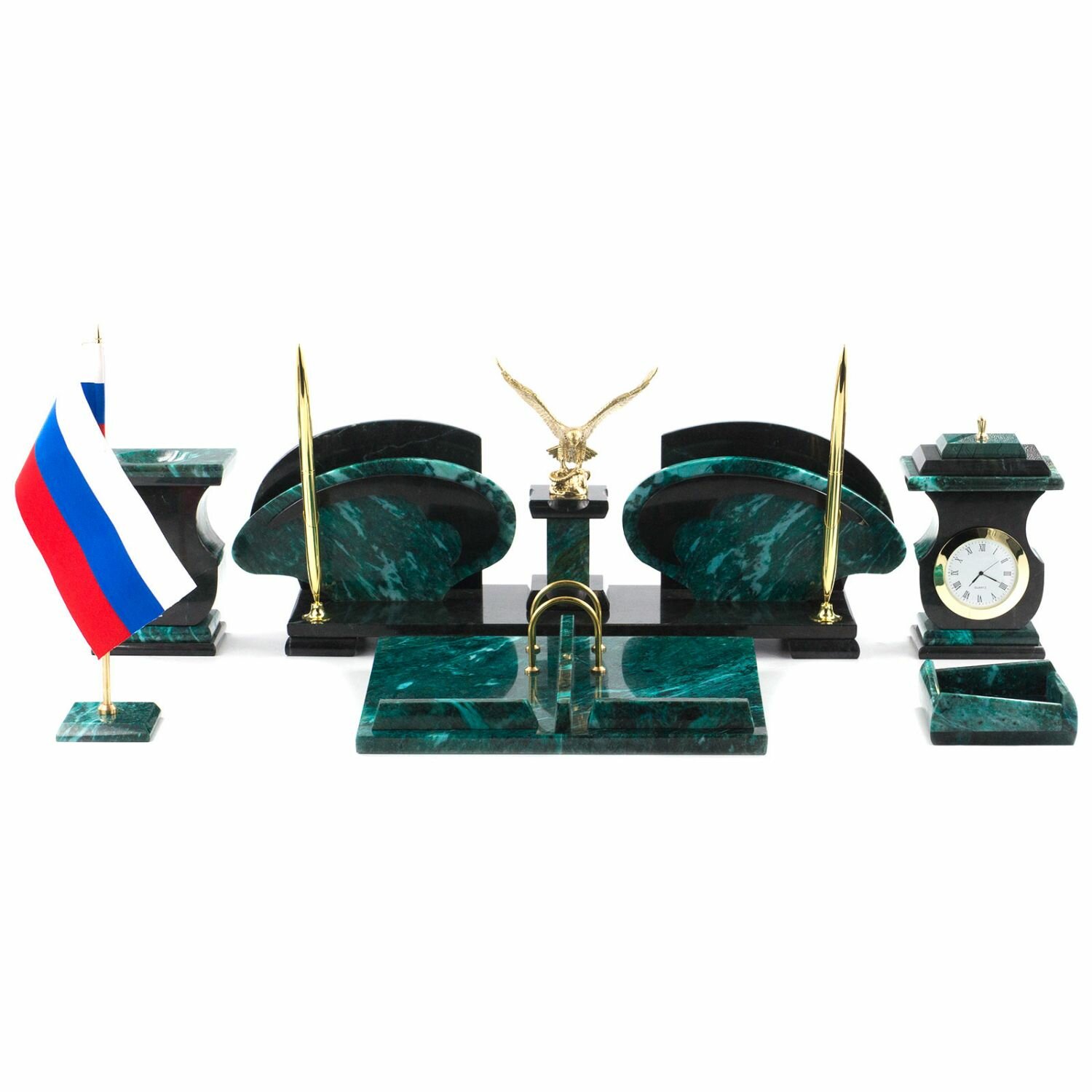 Настольный набор "Орел" змеевик 120200