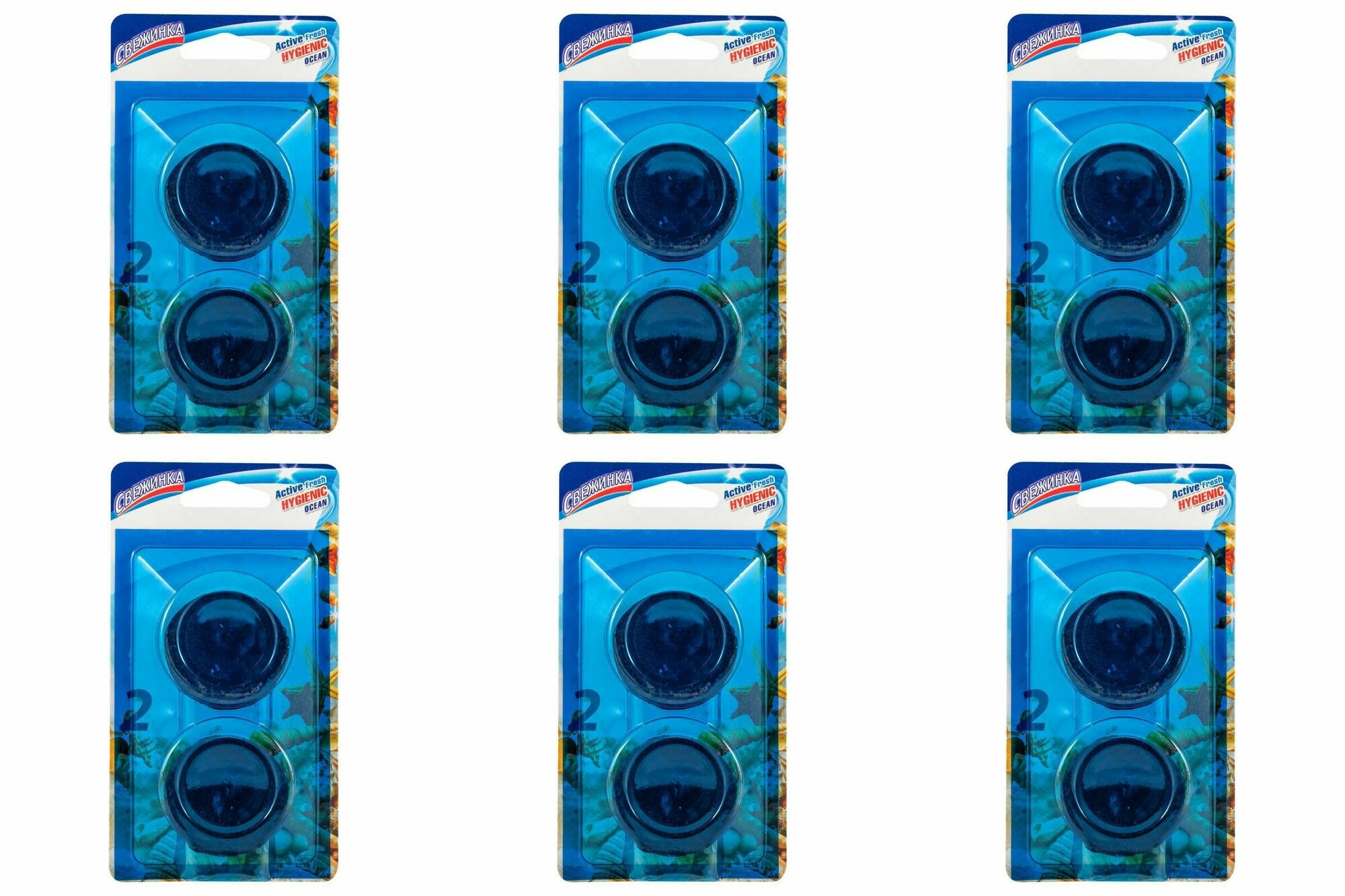 Свежинка Таблетка для сливного бачка Свежинка море, 2 шт х 40 г, 6 уп