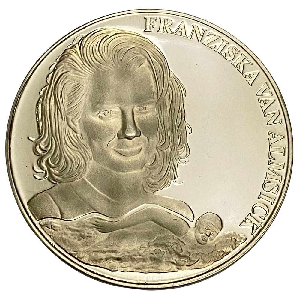 Германия, настольная медаль "Спортсменка года. Франциска Ван Алмсик" 1994 г.