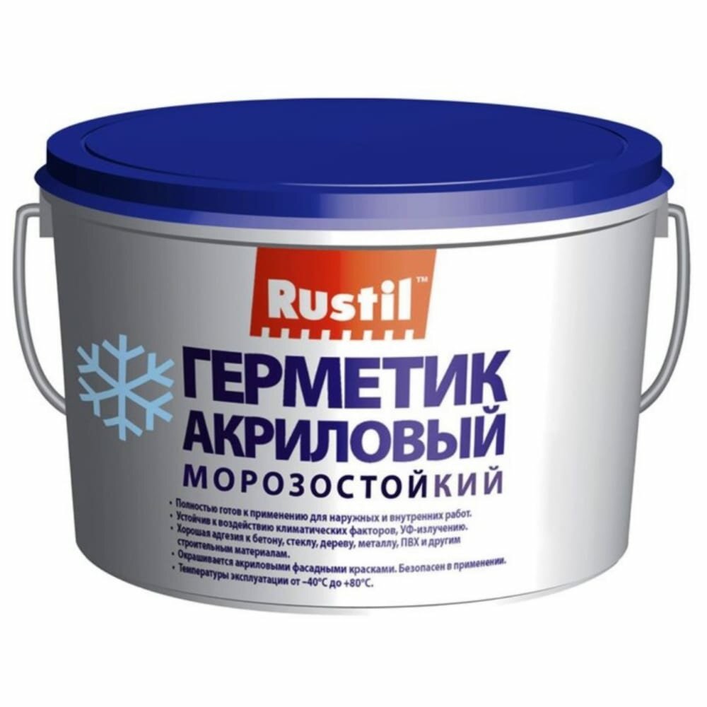 Акриловый герметик Рустил Акрил, 15 кг, серый 61458039