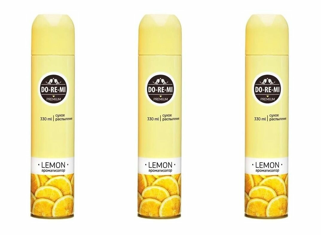 ДО-РЕ-МИ освежитель воздуха сухого распыления Лимон 330мл - 3 штуки