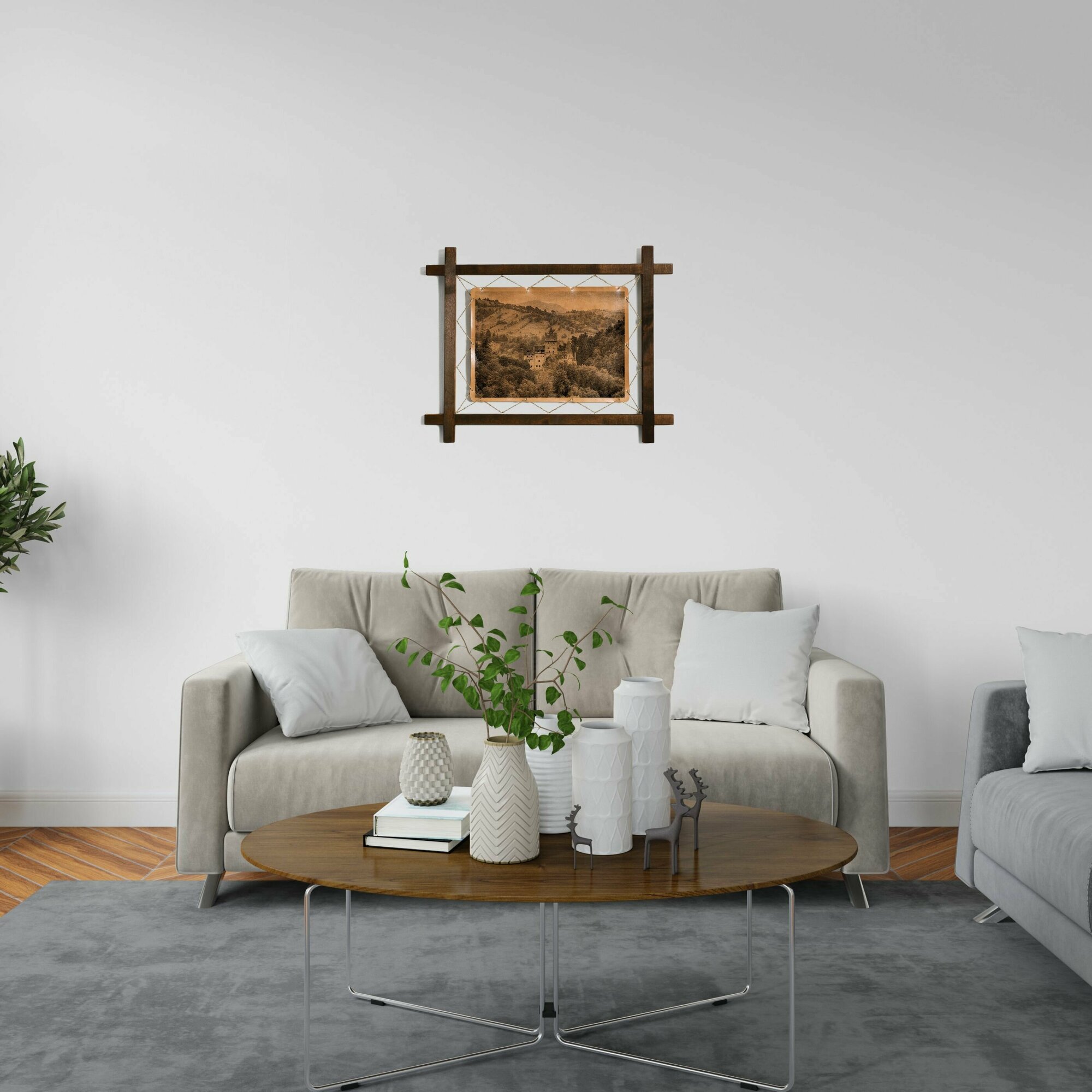 Картина интерьерная из кожи "Замок Бран, Румыния", BoomGift