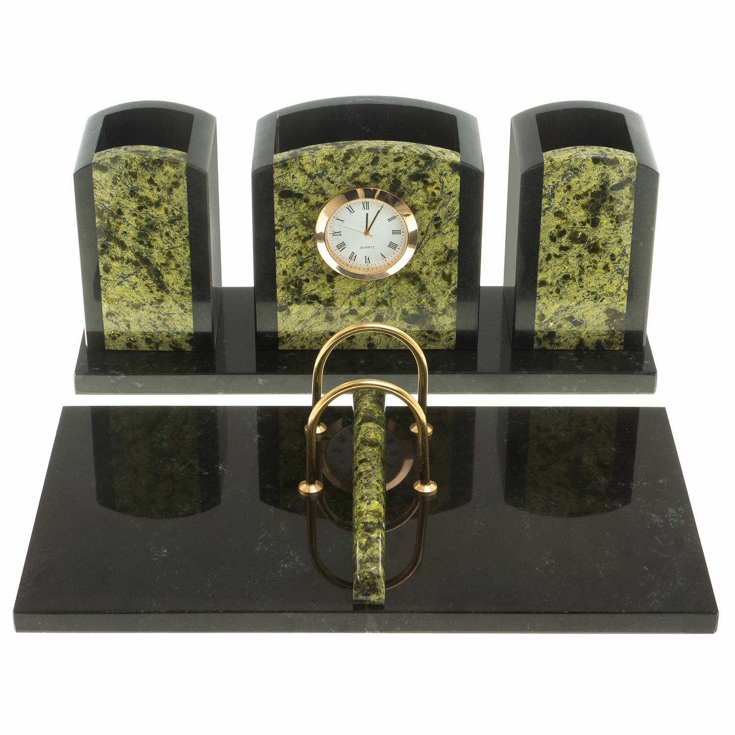 Настольный набор из змеевика "Канцелярский" 124001