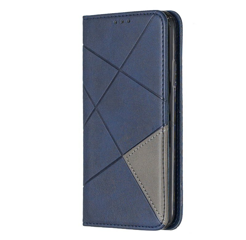 Чехол-книжка MyPads для Samsung Galaxy S23 Ultra из эко-кожи прошитый ромбовидным швом и магнитной крышкой синий