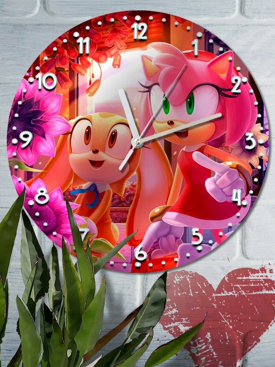 Настенные часы УФ с рисунком игры Sonic The Hedgeh - 3422
