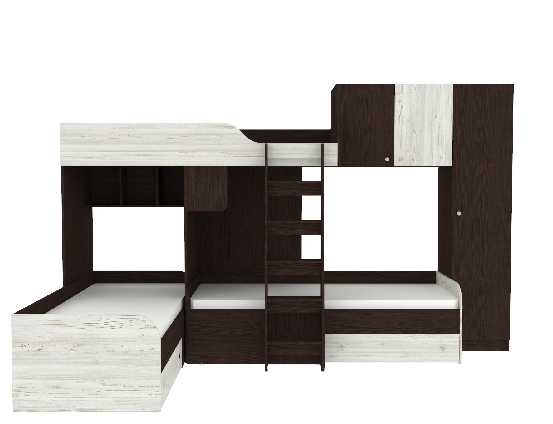 Кровать чердак Трио 2 Венге Винтерберг