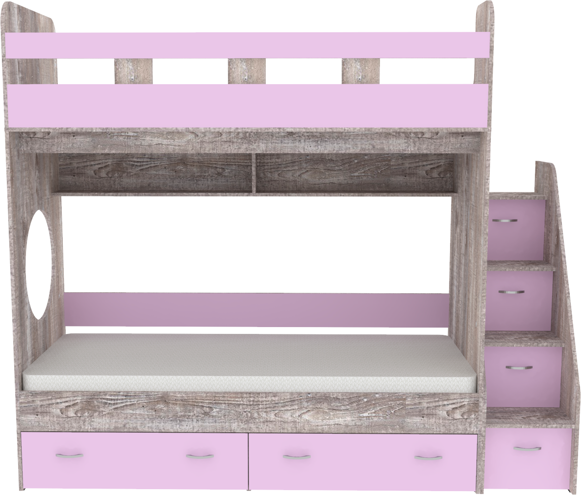 Двухъярусная кровать Юниор 1 80x190 Бетон Ирис
