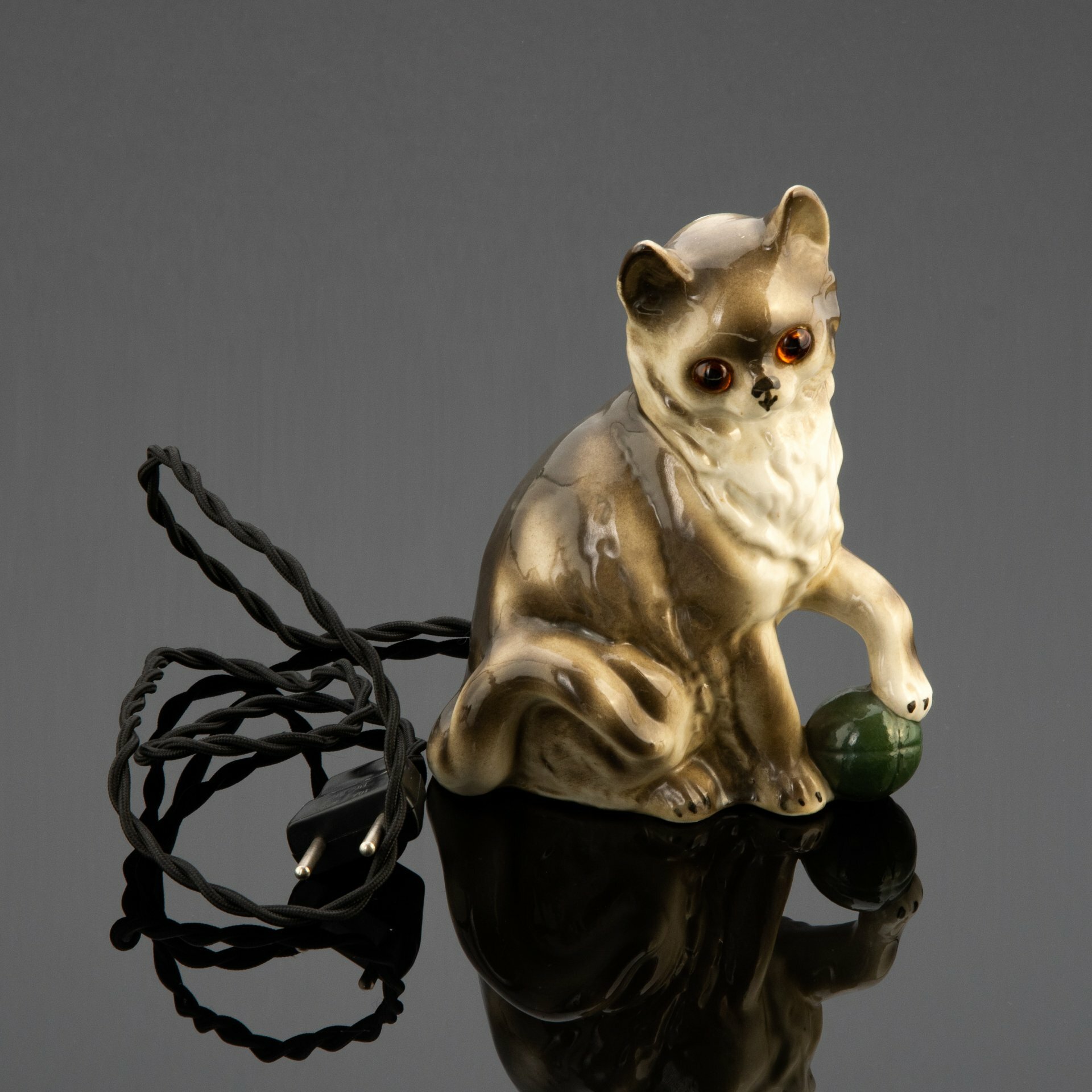 Ночник (лампа) "Котенок", фарфор, роспись, Германия, 1940-1960 гг.