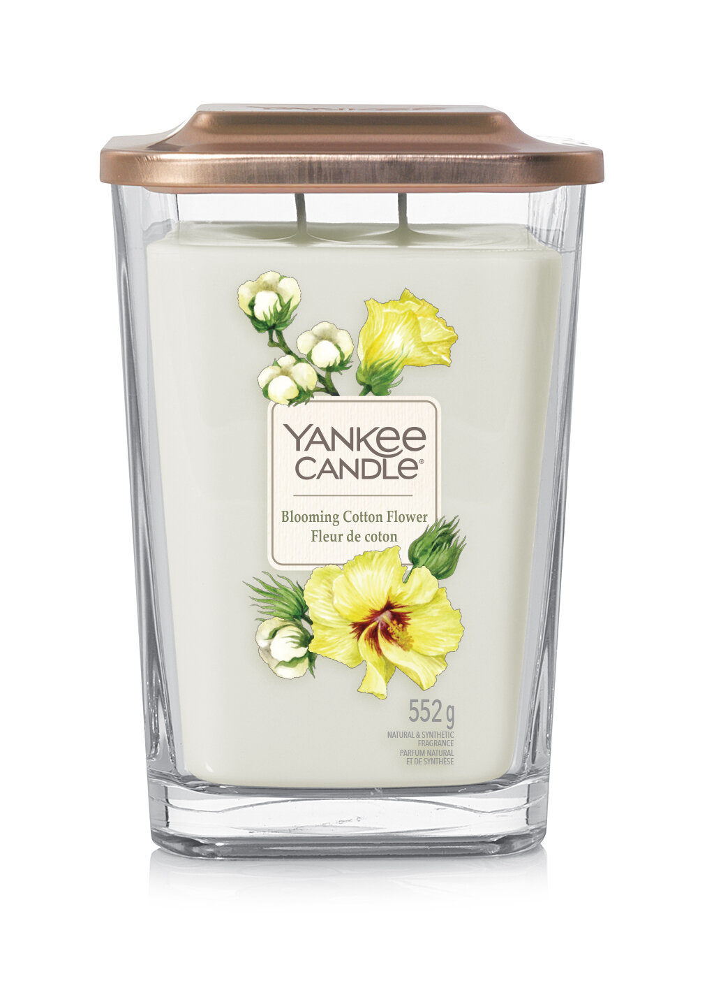 Свеча большая Elevation Blooming cotton flower Хлопковый цветок 552гр / 65-80 часов