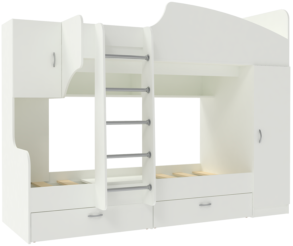 Двухъярусная кровать Юниор 2 Белый Белый
