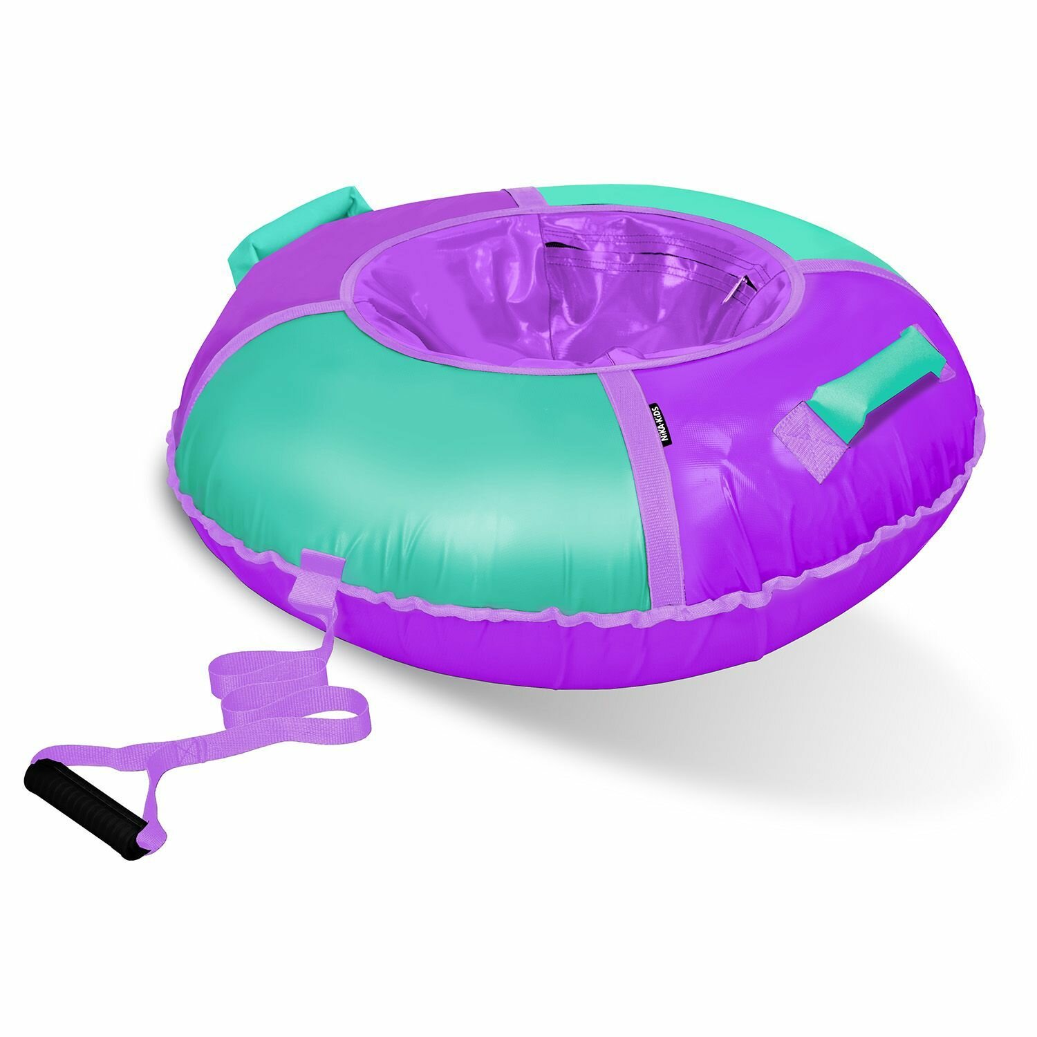 Тюбинг Nika ТБ1К-95/ФМ, буксировочный трос, диаметр 95 см, серый, фиолетовый