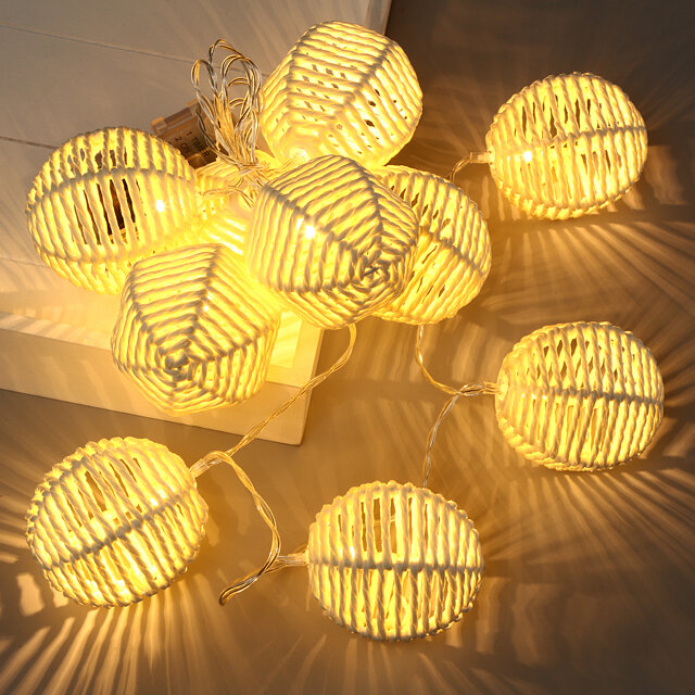 Светодиодная гирлянда на батарейках Китайские Фонарики - Princeton 1.35 м, 10 теплых белых LED, прозрачный ПВХ, таймер, IP44, Koopman, AF5300130